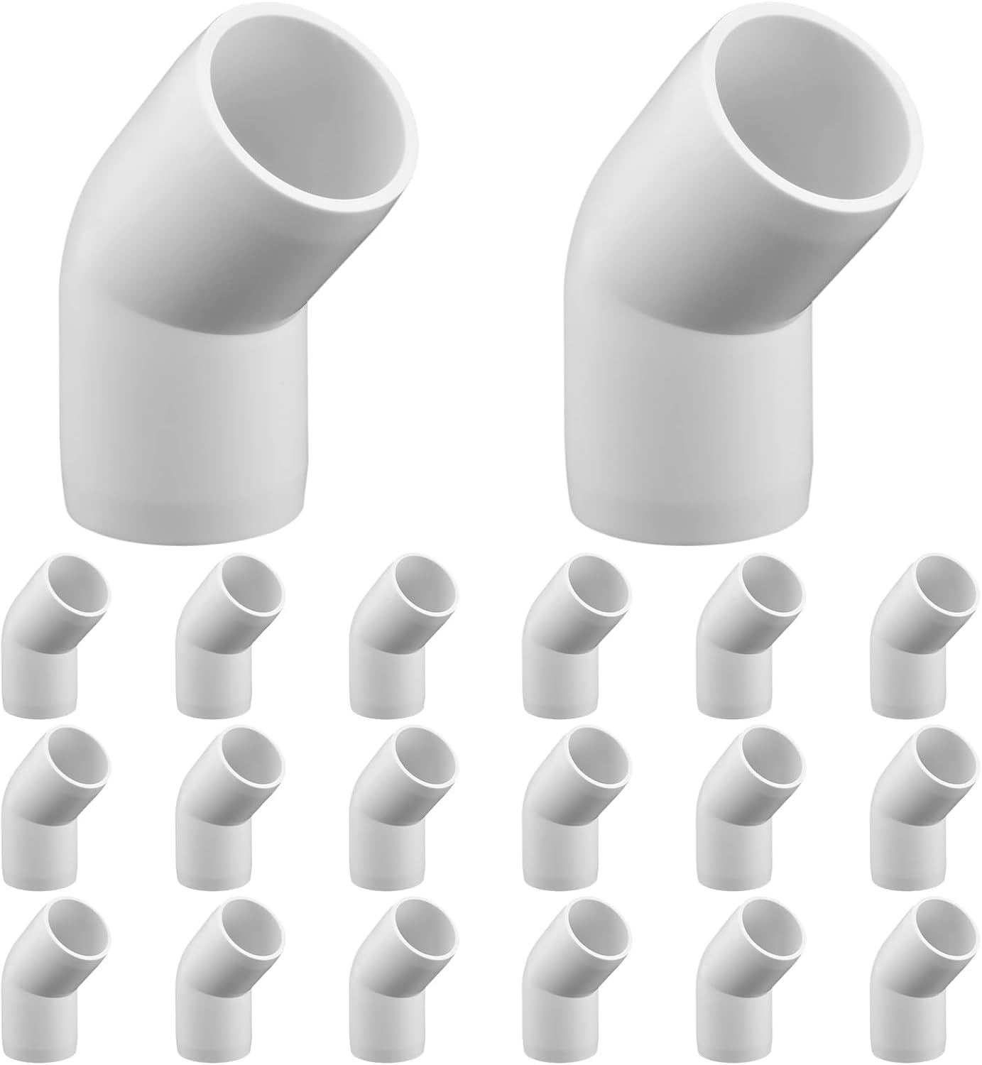 Amazon.com: 20-Pack 1/2" 45 Degree Elbow PVC Fittings, Furniture Grade ...