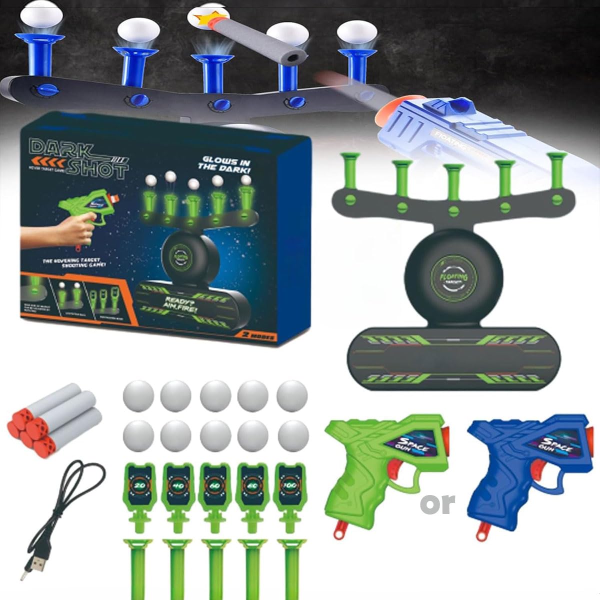 Amazon.com: Glow-in-The-Dark Shooting Target Practice Kids Shooting Toy ...