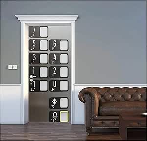 Amazon.co.jp: Door Stickers Wall Stickers 3D Elevator Button Panel ...