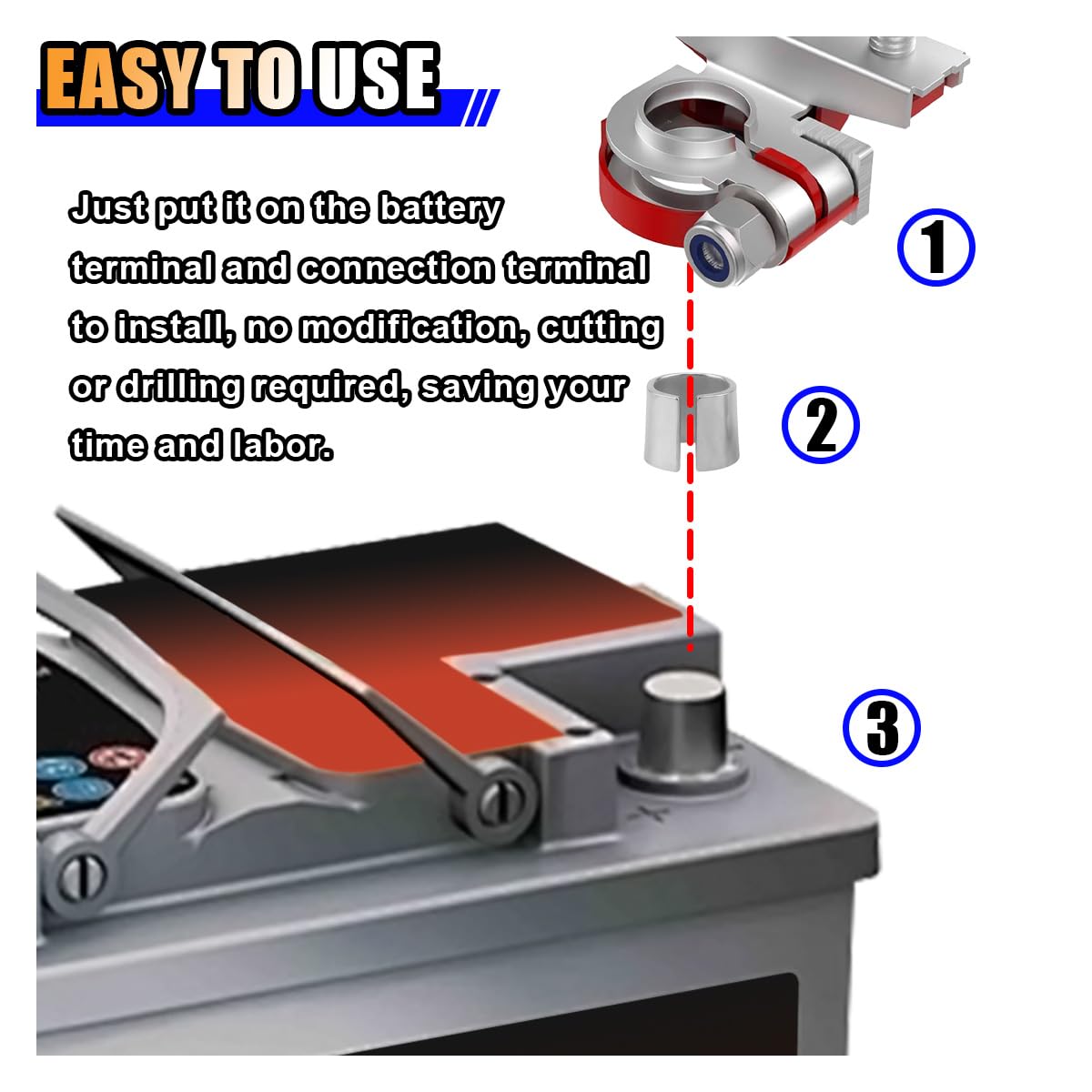 Snapklik.com : 2 Pair Battery Post Shims, Pure Lead Anode Cathode ...