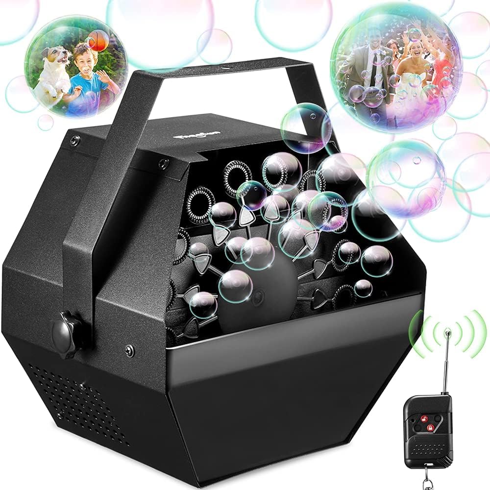 Amazon.com: Theefun Bubble Machine: Remote Control 750ML Metal Bubble ...