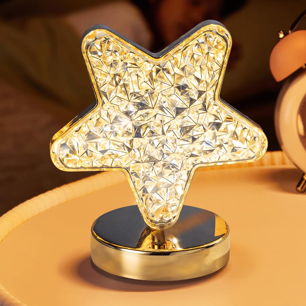 Hplvetoys Star Night Light Touch Lamp, Cordless Rechargeable Stepless ...