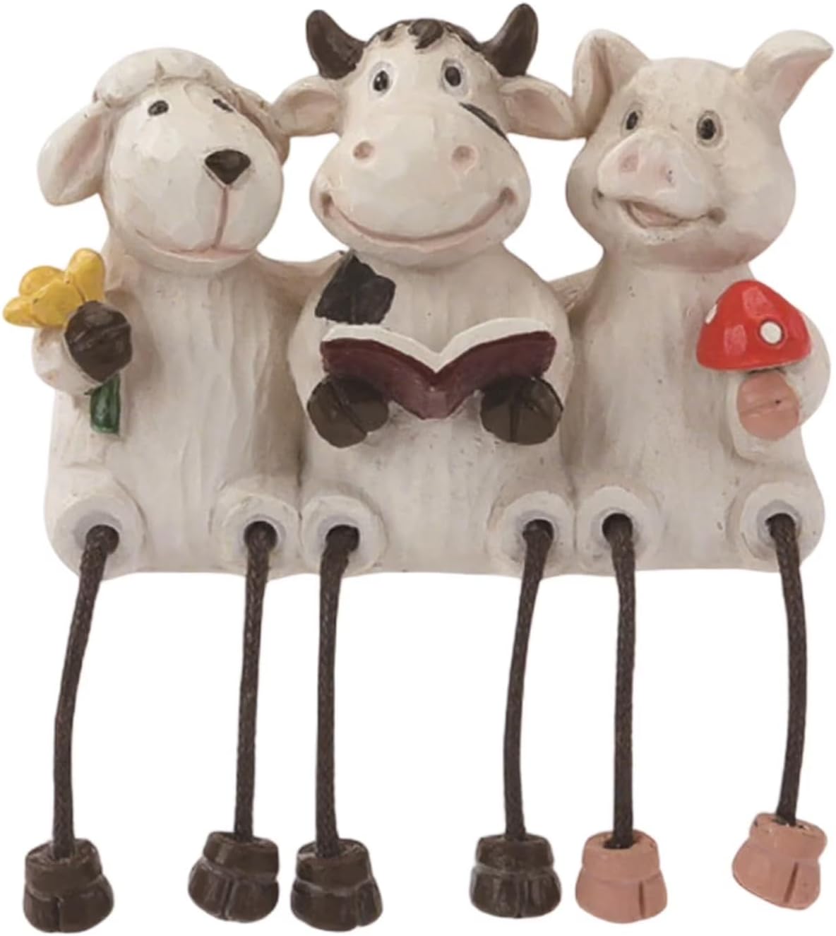 Amazon.com: Semeid Cute Farm Animal Shelf Sitters with Dangling Legs ...