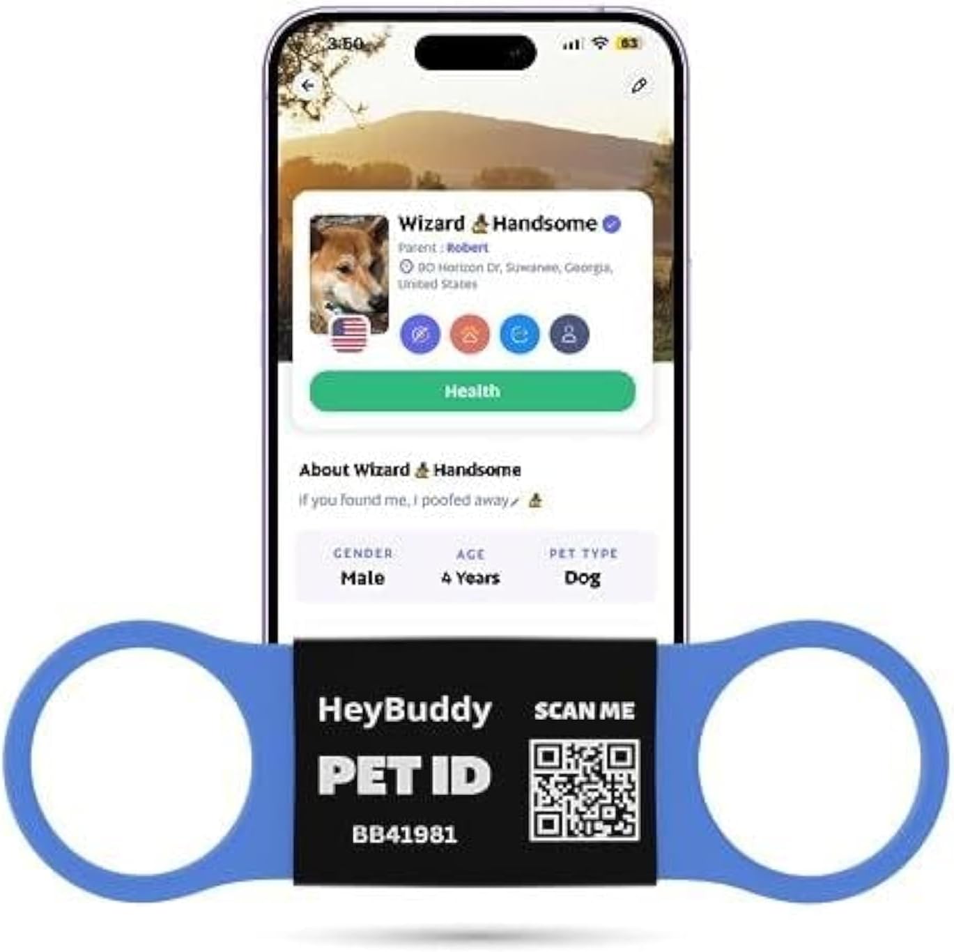 Amazon.com: HeyBuddy® Slide Series - QR Code Smart Pet Tags for Dogs ...