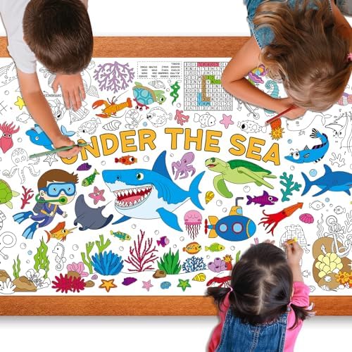 Amazon.com: Under The Sea Large Coloring Poster for Kids 30 x 72 Inch ...