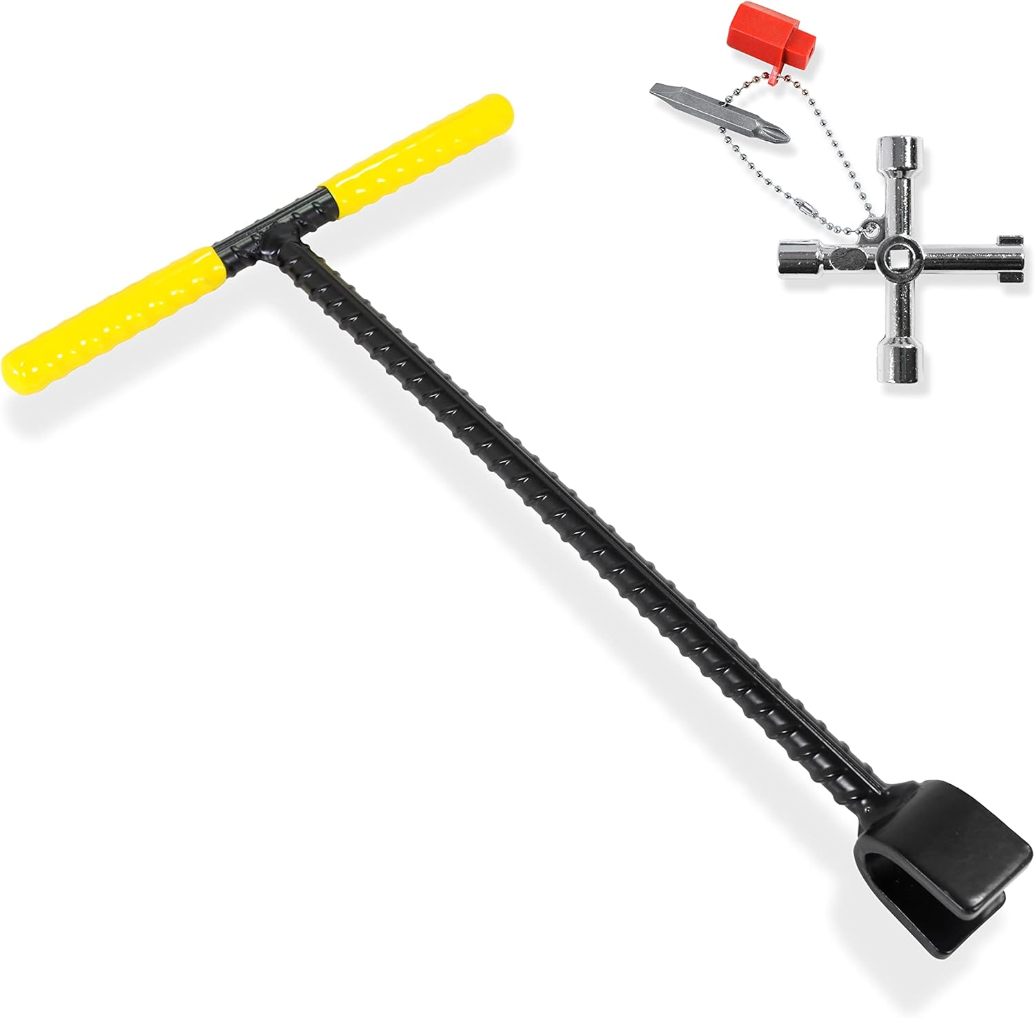 LuxOrigins Water Meter Key 12 Inch - Universal Yellow Wrench Tool with ...