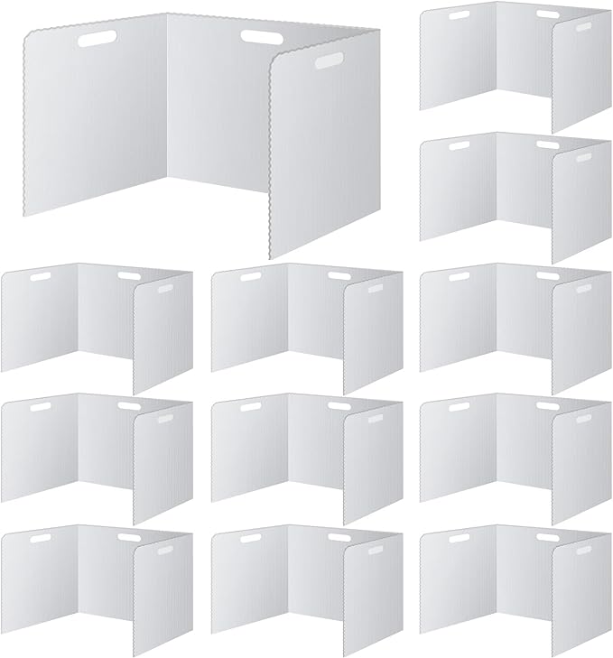 Amazon.com : 24 Pcs Desk Dividers for Students Plastic Privacy Folders ...