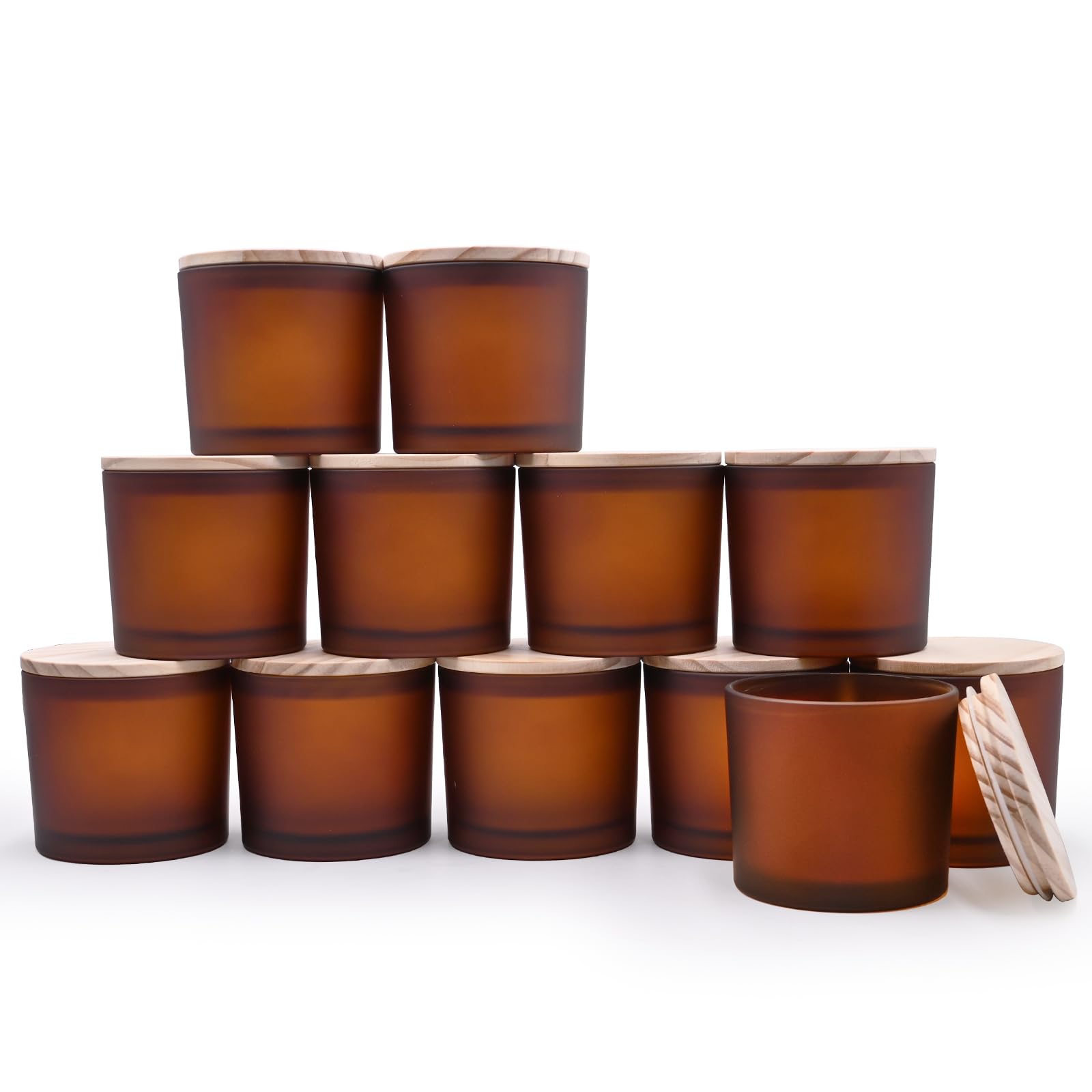 Amazon.com: SHOWIN 12 OZ Thick Candle Jars for Making Candles 12 Pcs ...