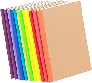 Amazon.com : 12 Pack A5 Kraft Notebooks Composition Notebooks blank ...