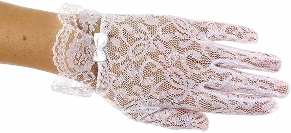 Amazon.com: Lace Gloves for Girls in Wrist Length, Asst. Sizes and ...