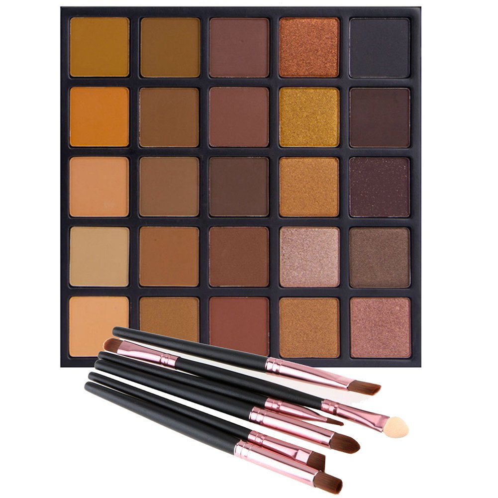 Amazon.com: Vodisa Matte Shimmer Eyeshadow Palette, 25 Smoky Warm Color ...