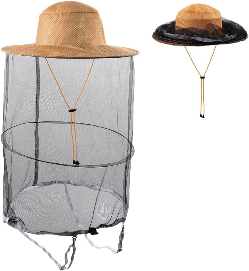 Amazon.com : 2 pcs bee Beekeeping Veil hat Head net Beekeeper Netting ...