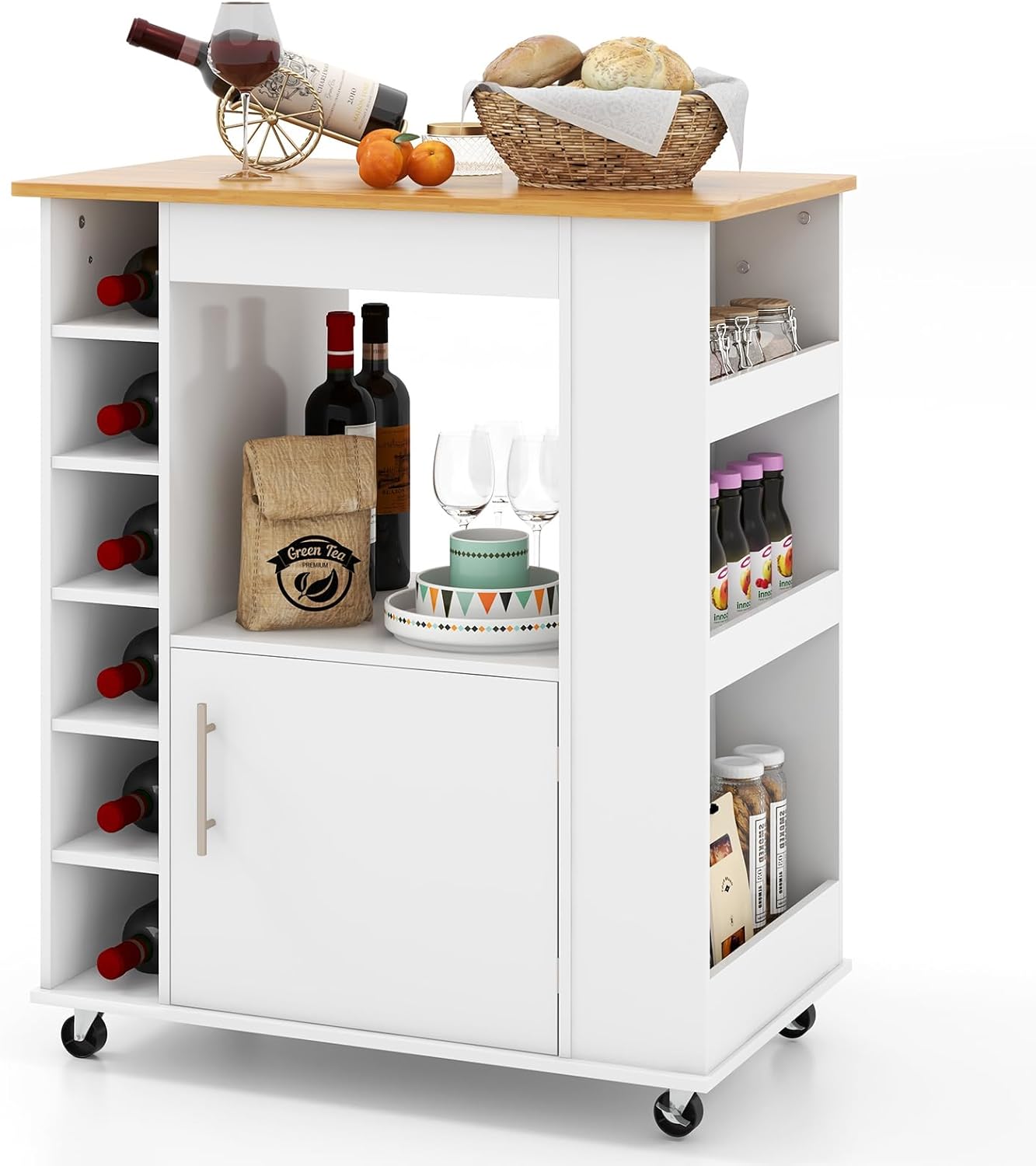 Amazon.com: Giantex Kitchen Island, Mobile Kitchen Cart with Storage ...