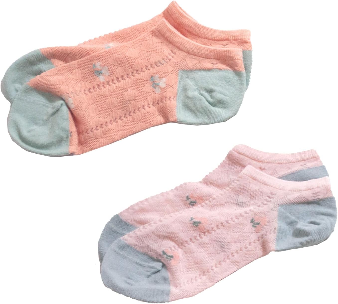 Amazon | Chica Hurra 靴下 スニーカー ソックス レディース オレンジ＆ピンク 2足 セット クツシタ くつした そっくす ...