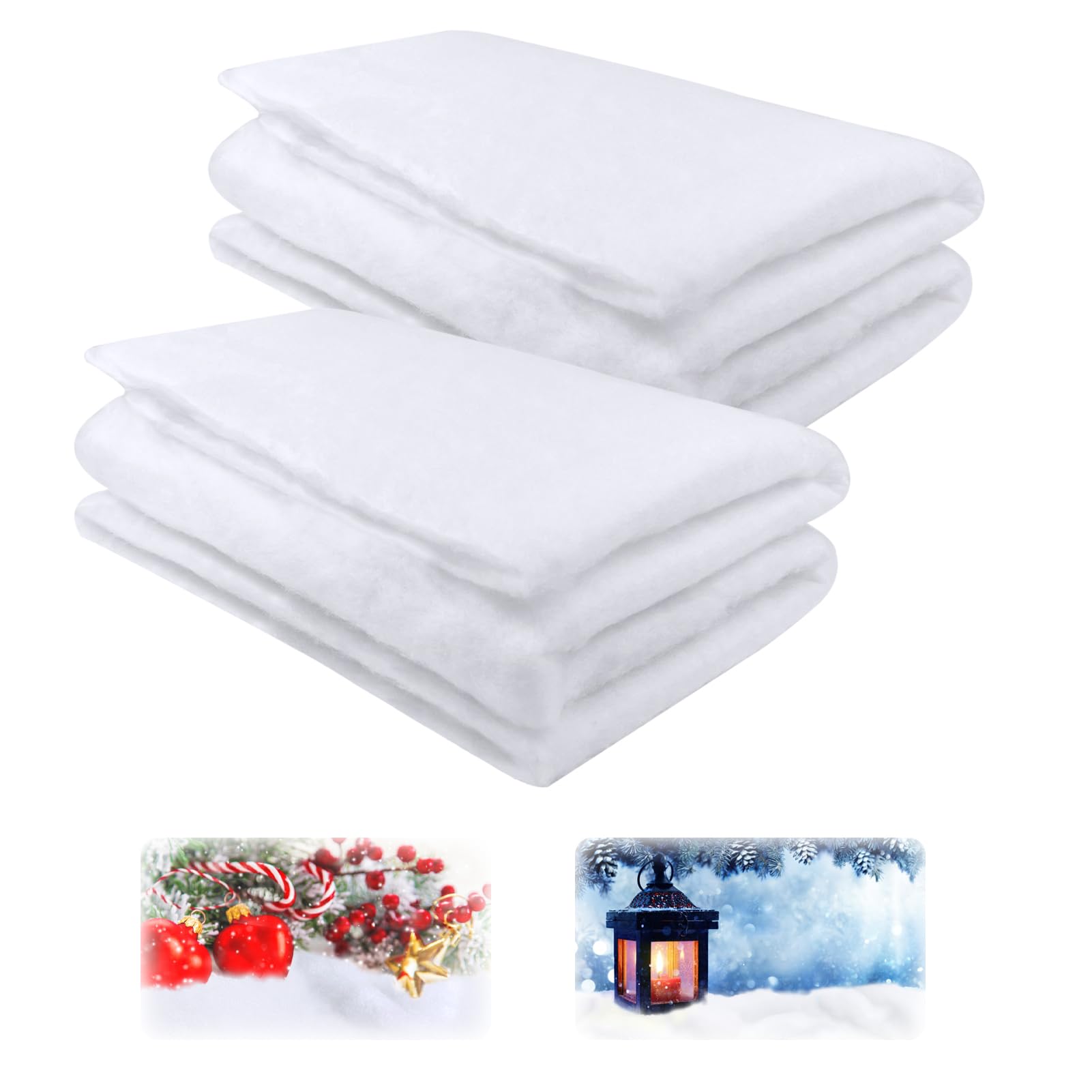 Snapklik.com : 2 Pack 3 X 8 Ft Christmas Snow Blankets, Artificial Cotton Snow Blanket, White ...