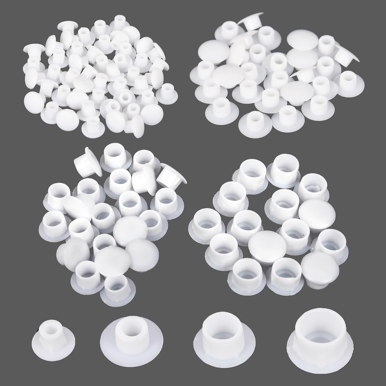 200 Pcs Drill Hole Cover Caps, White Plastic Holes Plugs, Round Drill ...