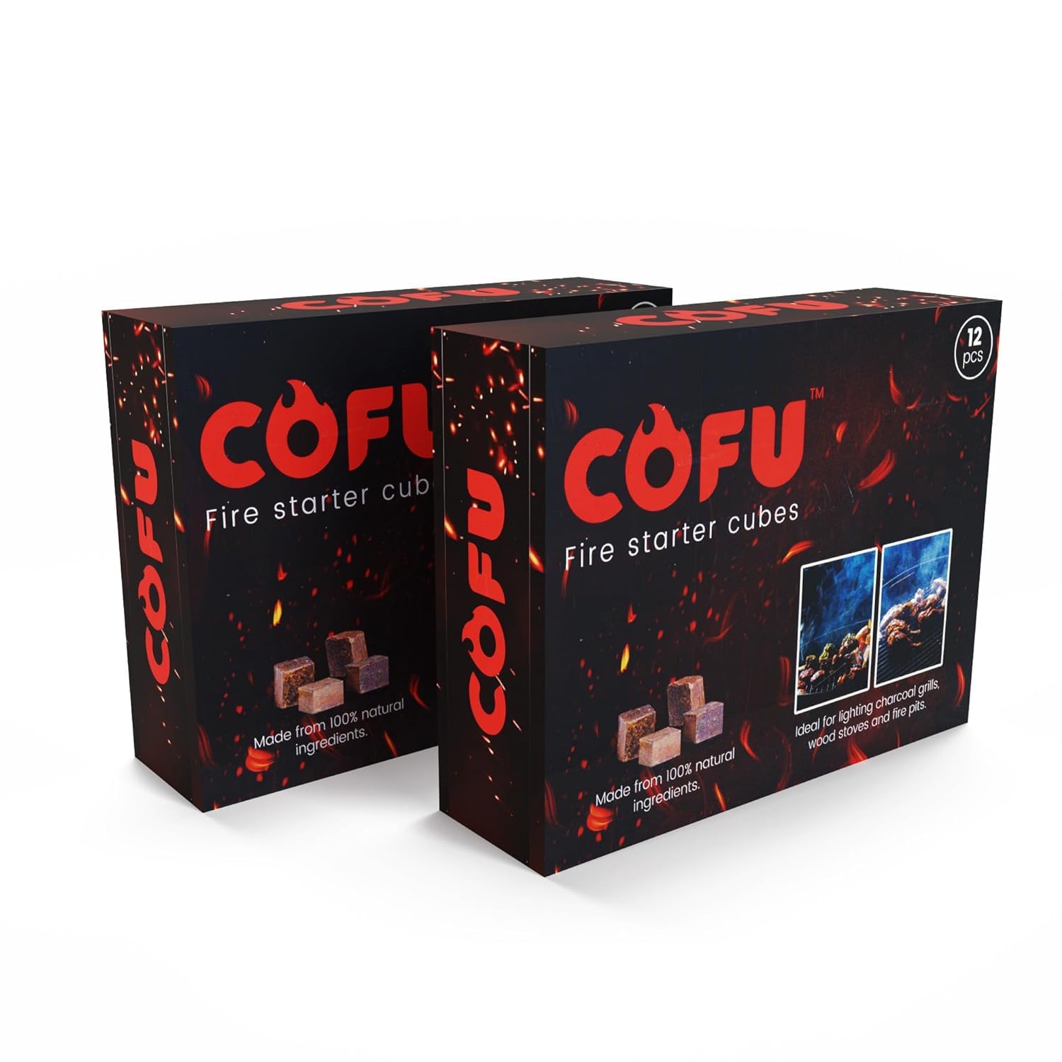 COFU 24pcs Fire Starter for Barbeque Charcoal Indoor and Outdoor Koyla ...