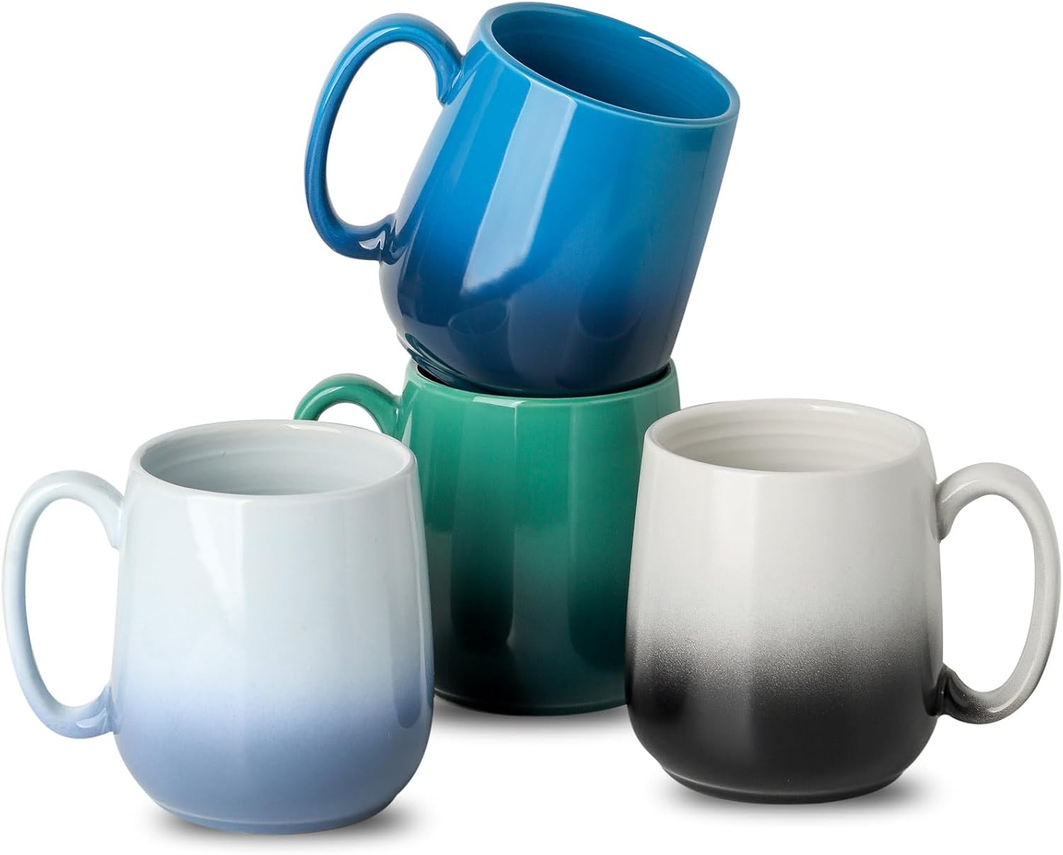 Amazon.com: Hasense Ceramic Coffee Mugs, 15 OZ Coffee Mugs Set of 4 ...