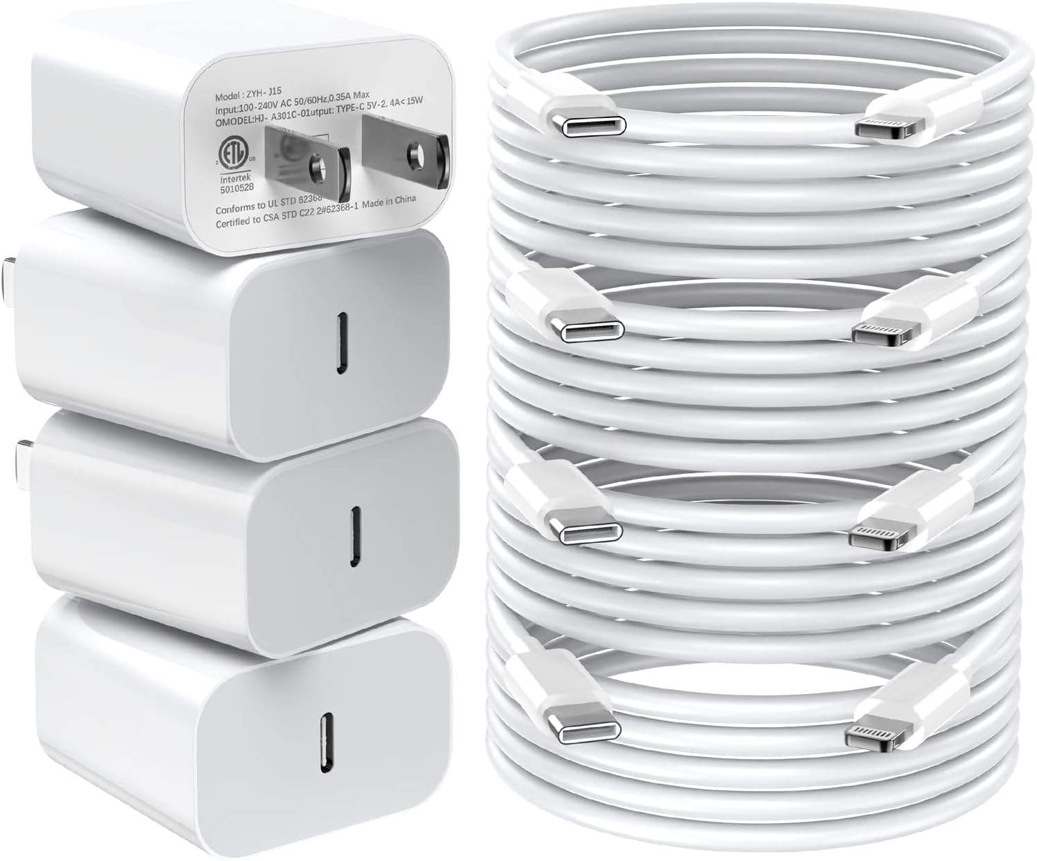 Amazon.com: iPhone Charger Fast Charging 2 Pack Type C Wall Charger ...