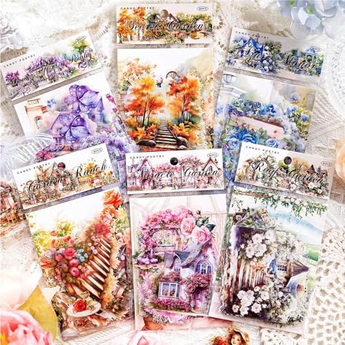 Amazon.com: 180pcs PET Garden Landscape Scrapbook Paper Journaling ...