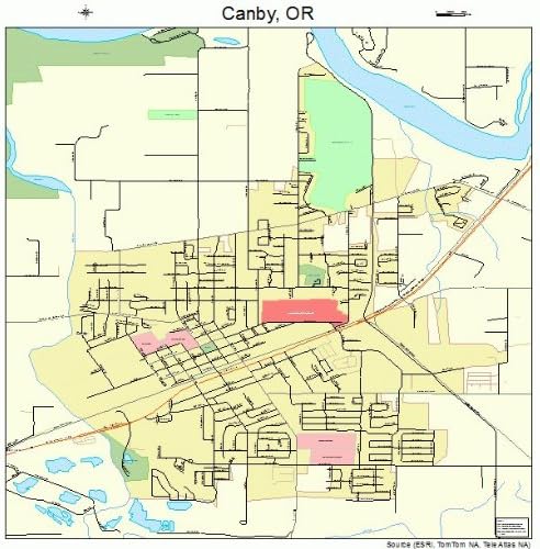 Amazon.com: Large Street & Road Map of Canby, Oregon OR - Printed ...