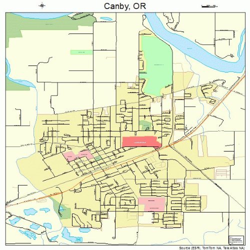 Amazon.com : Large Street & Road Map of Canby, Oregon OR - Printed ...