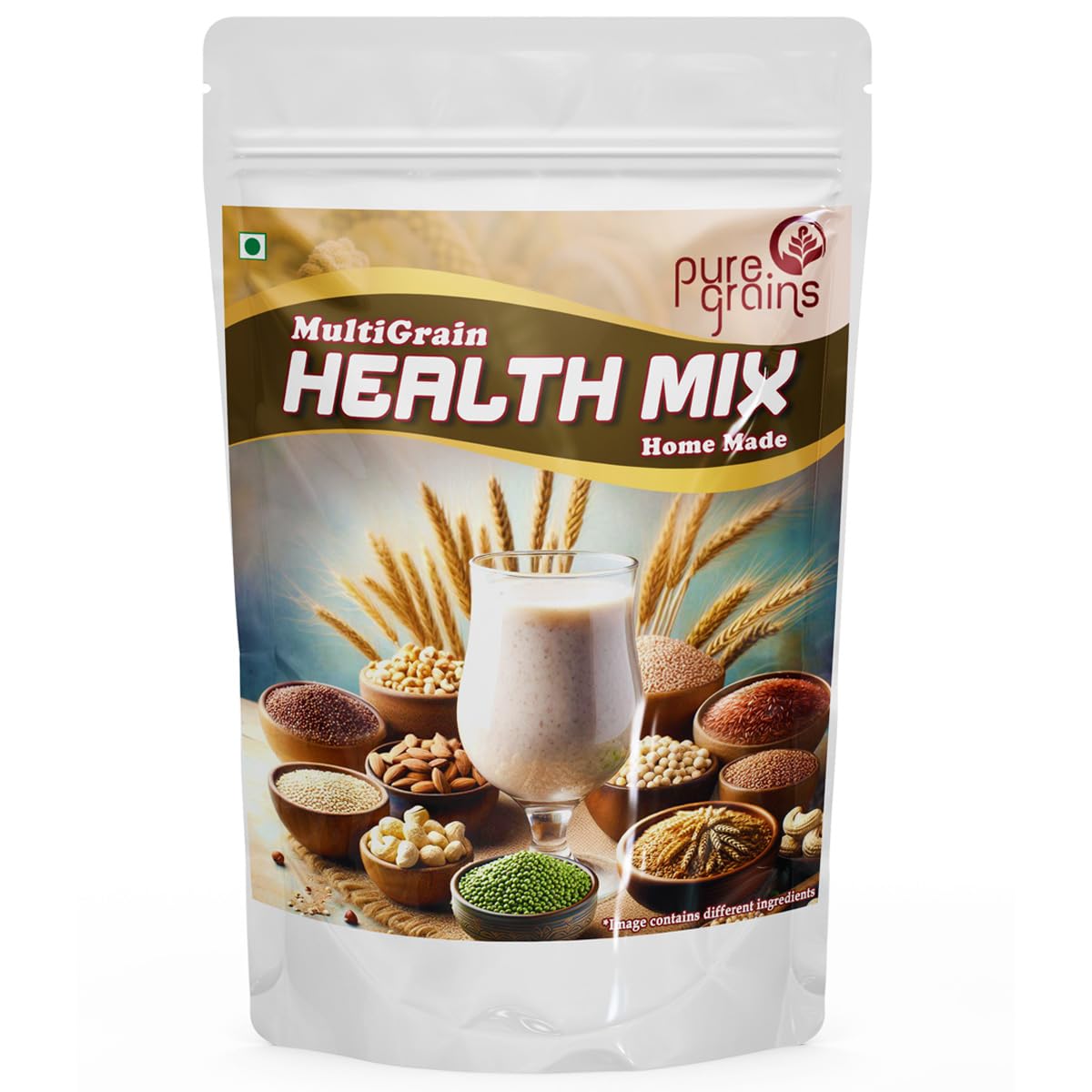 Puregrains Multigrain Health mix powder 400 Grams - Home made,15% nuts ...
