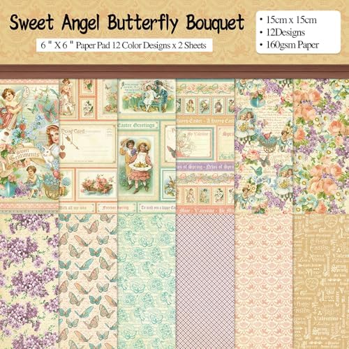 Amazon.com: 6x6” 160gsm cardstock Single Sided Scrapbooking 24 Paper ...