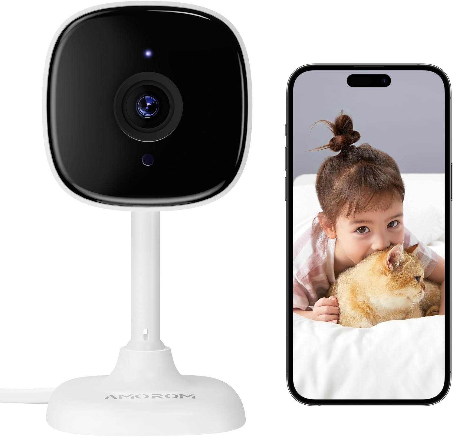 Amazon.com : AMOROM Indoor Camera for Home Security, 3MP Pet Cameras ...