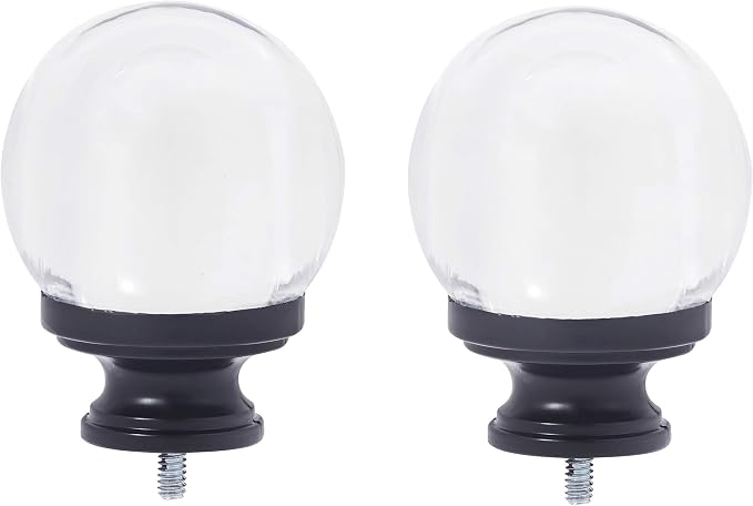 Amazon.com: Amazon Basics Clear Acrylic Ball Curtain Rod Finials, Set ...