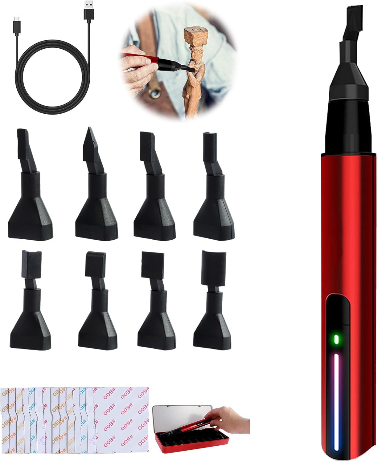 Reciprocating Sander USB Quick Charging Sanding Pen, 3 Gears Adjustable ...