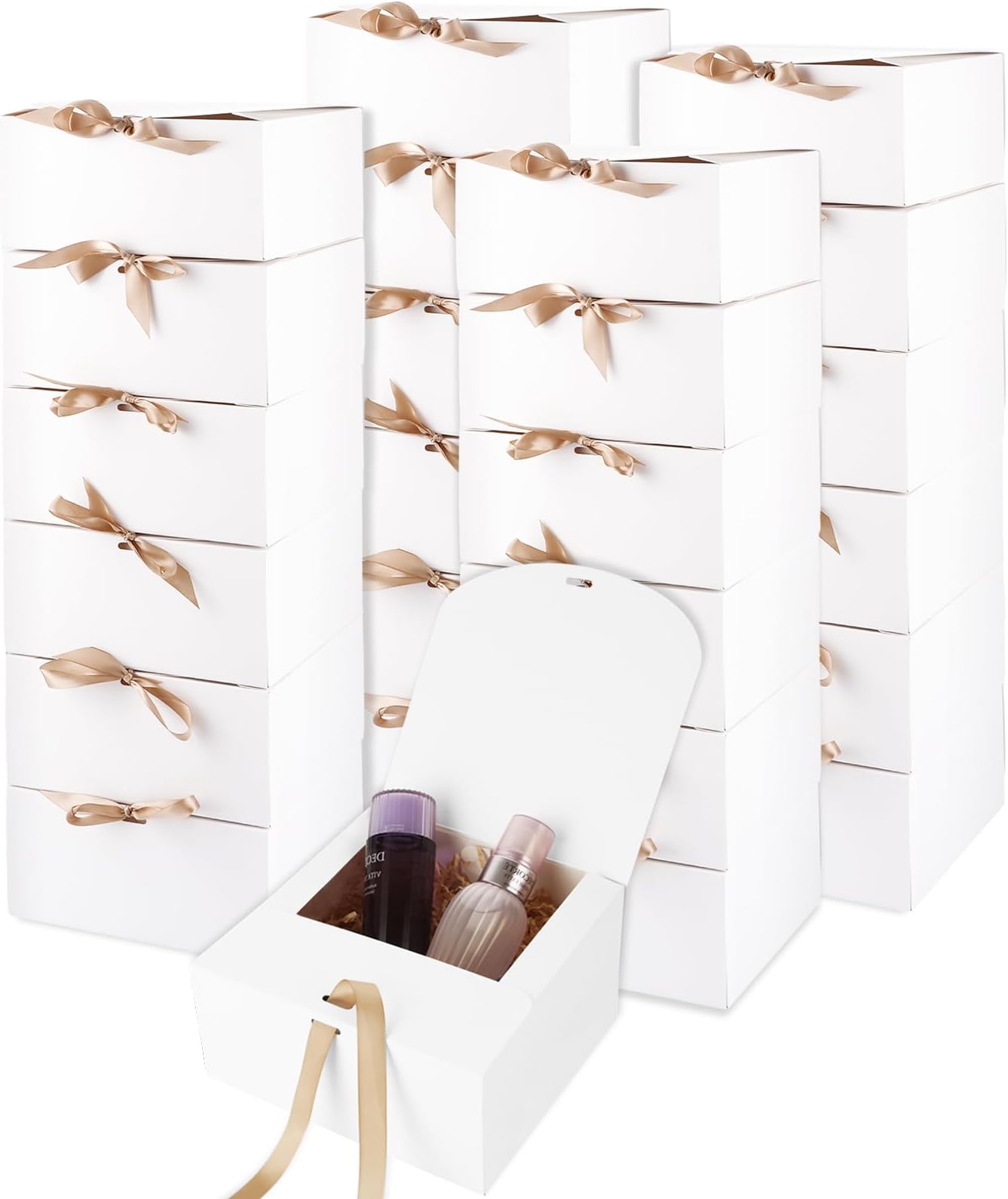 Amazon.com: GBACHOOSE 24PCS White Gift Boxes with Lids, 8x8x4 Inch Gift ...