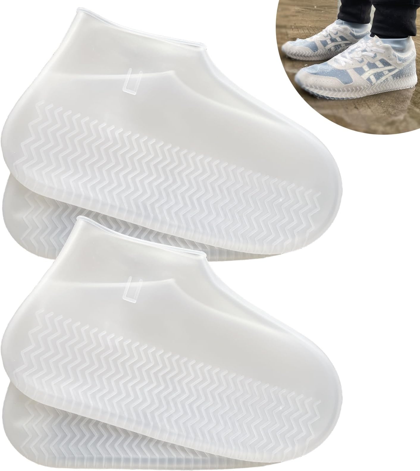Silicone Shoe Covers, Waterproof Overshoes Reusable Slip Resistant Rain ...