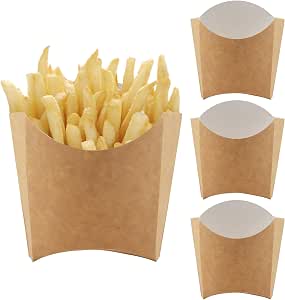 Amazon.com: HOIGON 100 Pack 5.5 oz French Fry Holder Bulk, Brown Paper ...