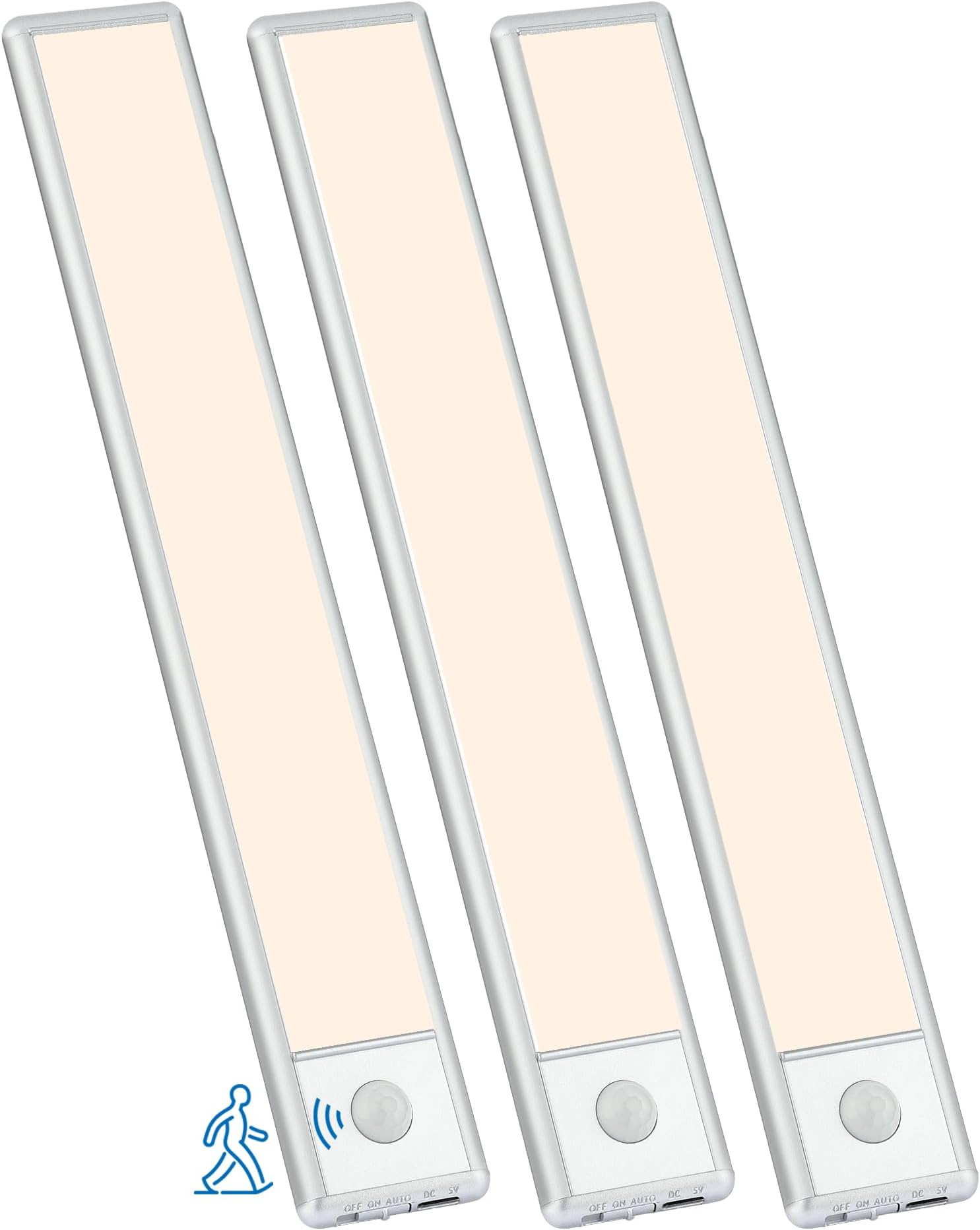 YLXS 51-LED Motion Sensor Under Cabinet Light, 12-inch Magnetic ...