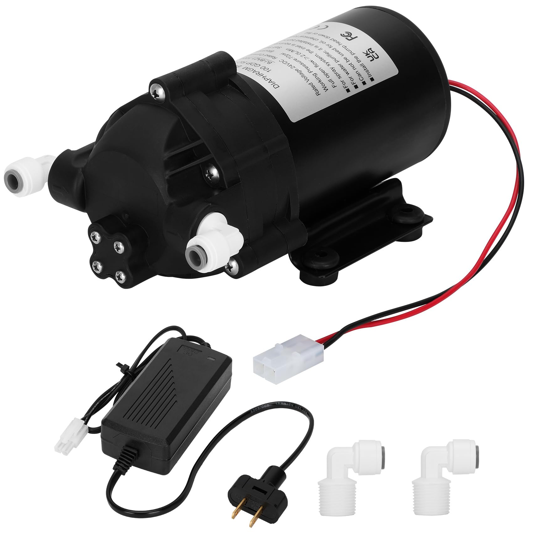 6800 Booster Pump Kit for up to 100 GPD Home RO Reverse Osmosis Water ...