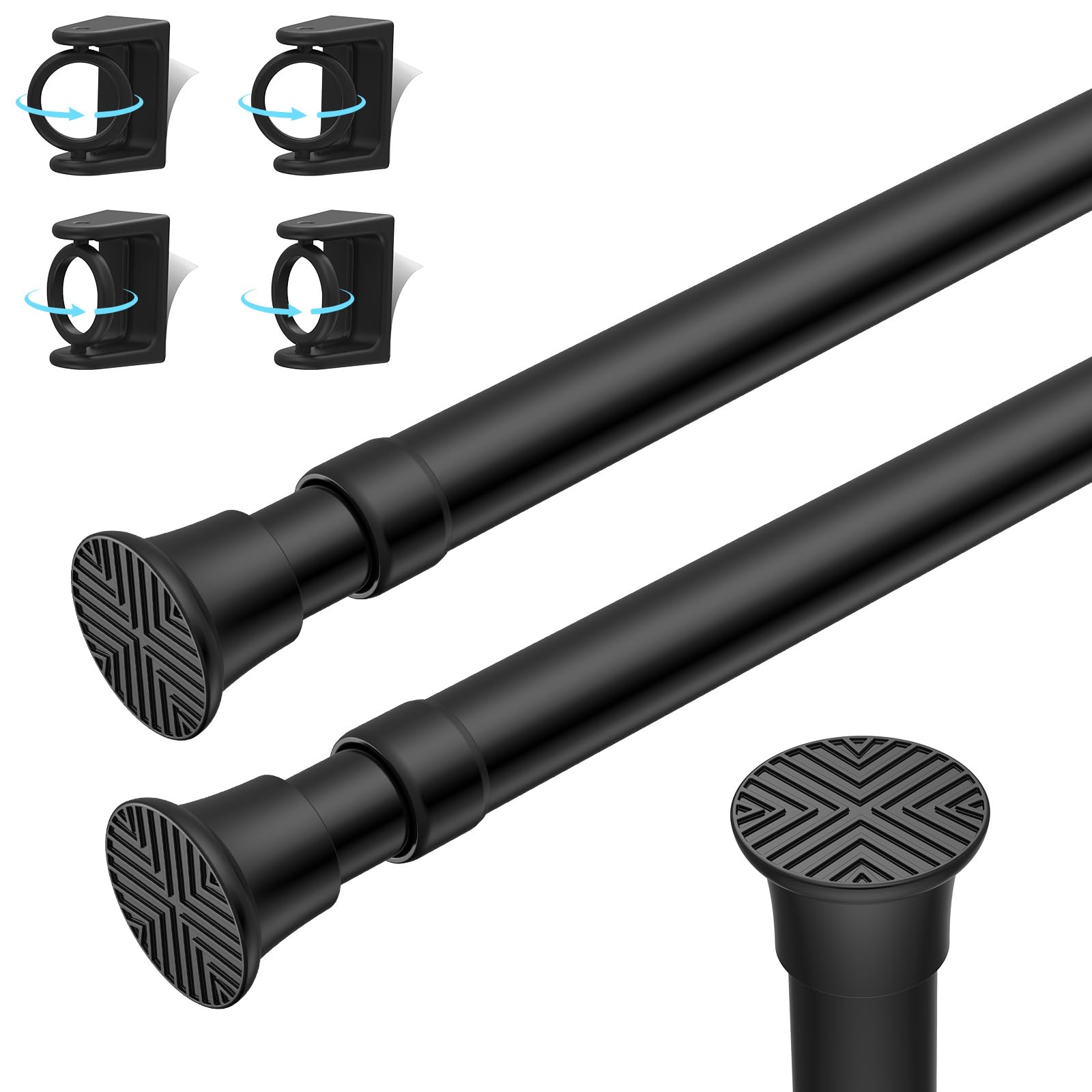 Window Tension Rod For Curtains SISELBA Tension Curtain Rod 23-46 Inch ...