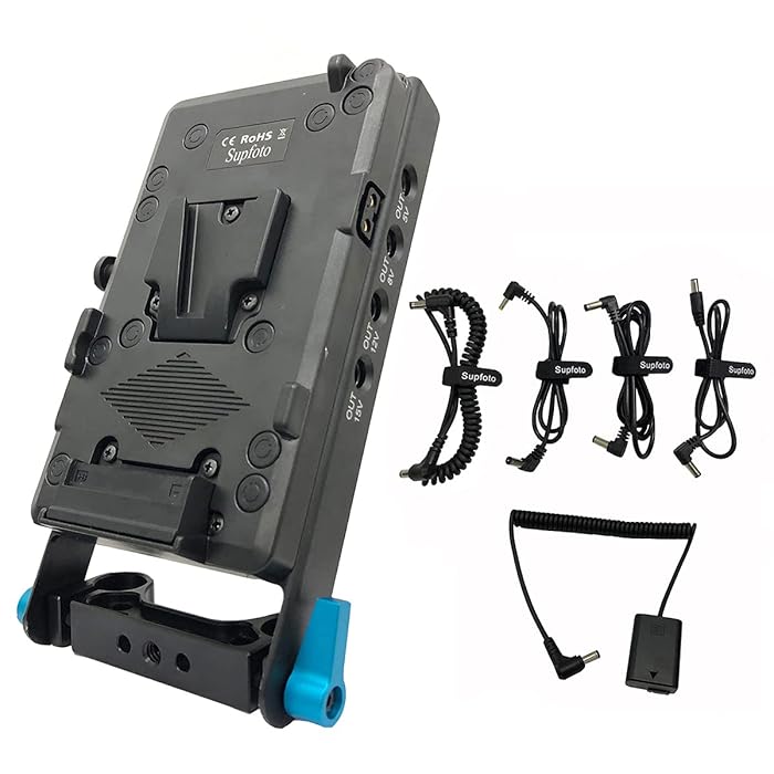 Buy Supfoto V-Mount Battery Plate 15mm Rod Mount V Lock Plate Power ...