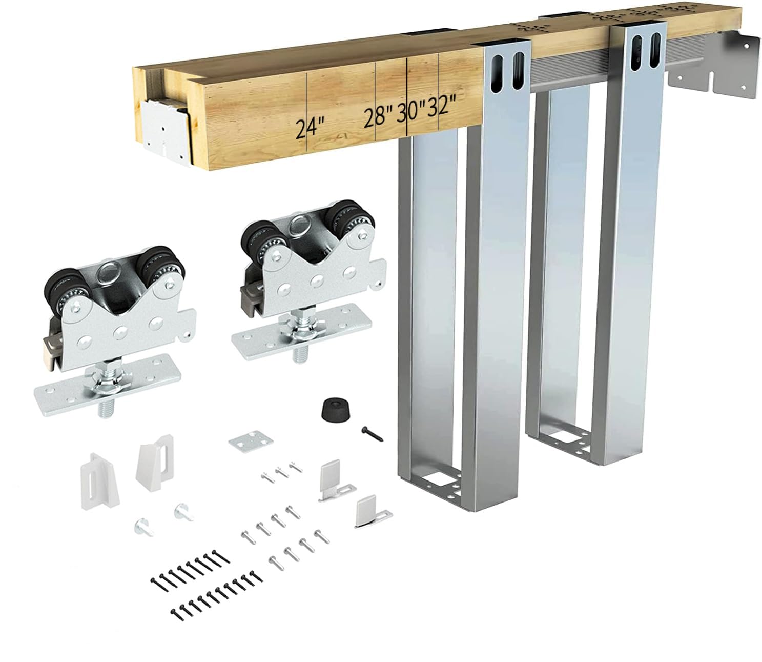 JUBEST 400LBS Pocket Door Frame Kit, Commercial Grade, for 2x6 Stud ...