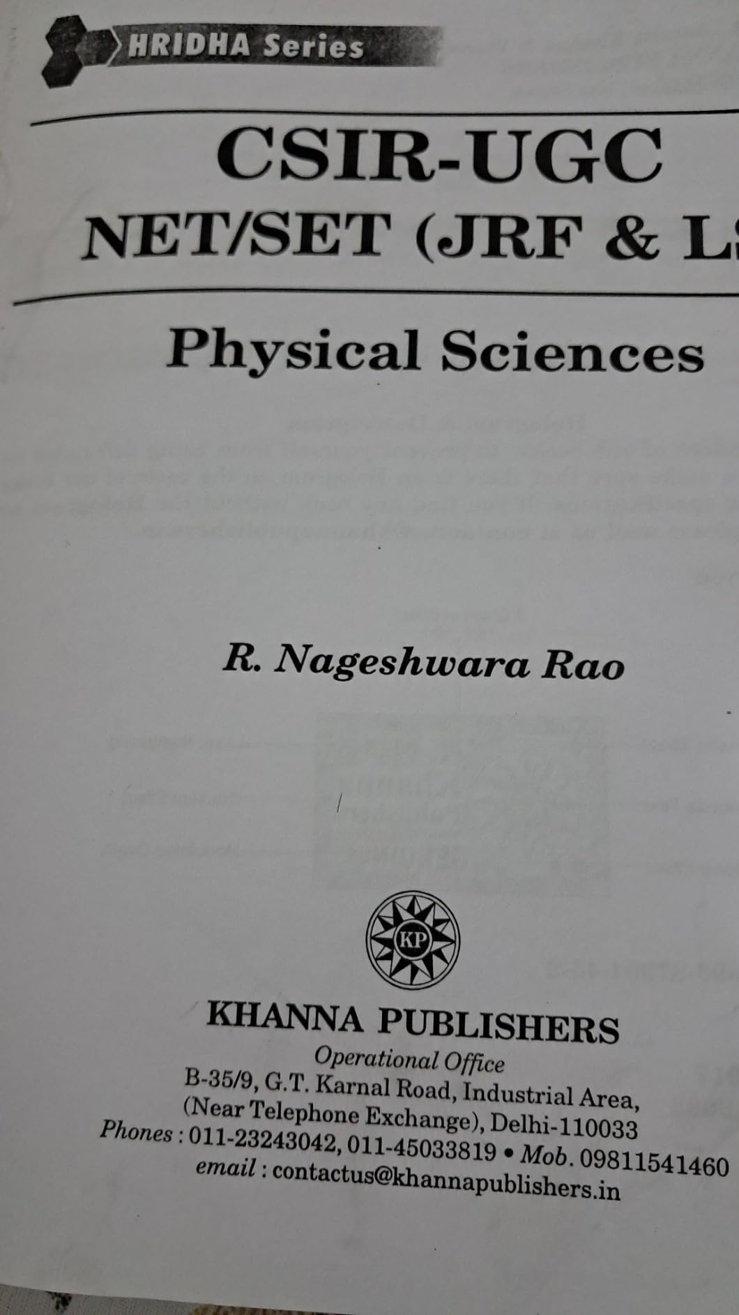 Buy CSIR-UGC NET/SET ( JRF & LS ) PHYSICAL SCIENCES Book Online at Low Prices in India | CSIR ...