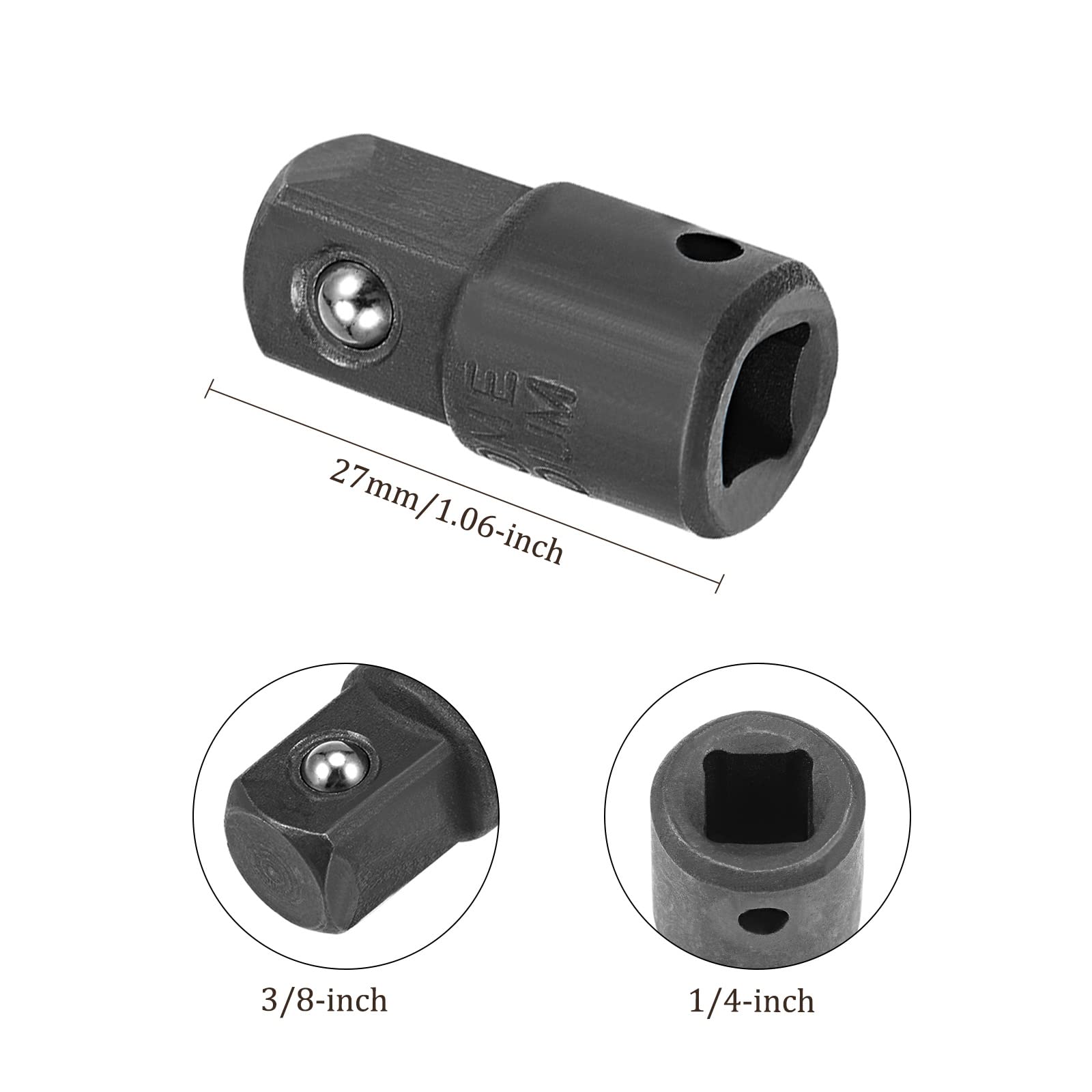 Kozelo Socket Adapter – [1/4″ (F) x 3/8″ (M)] Female to Male Conversion ...