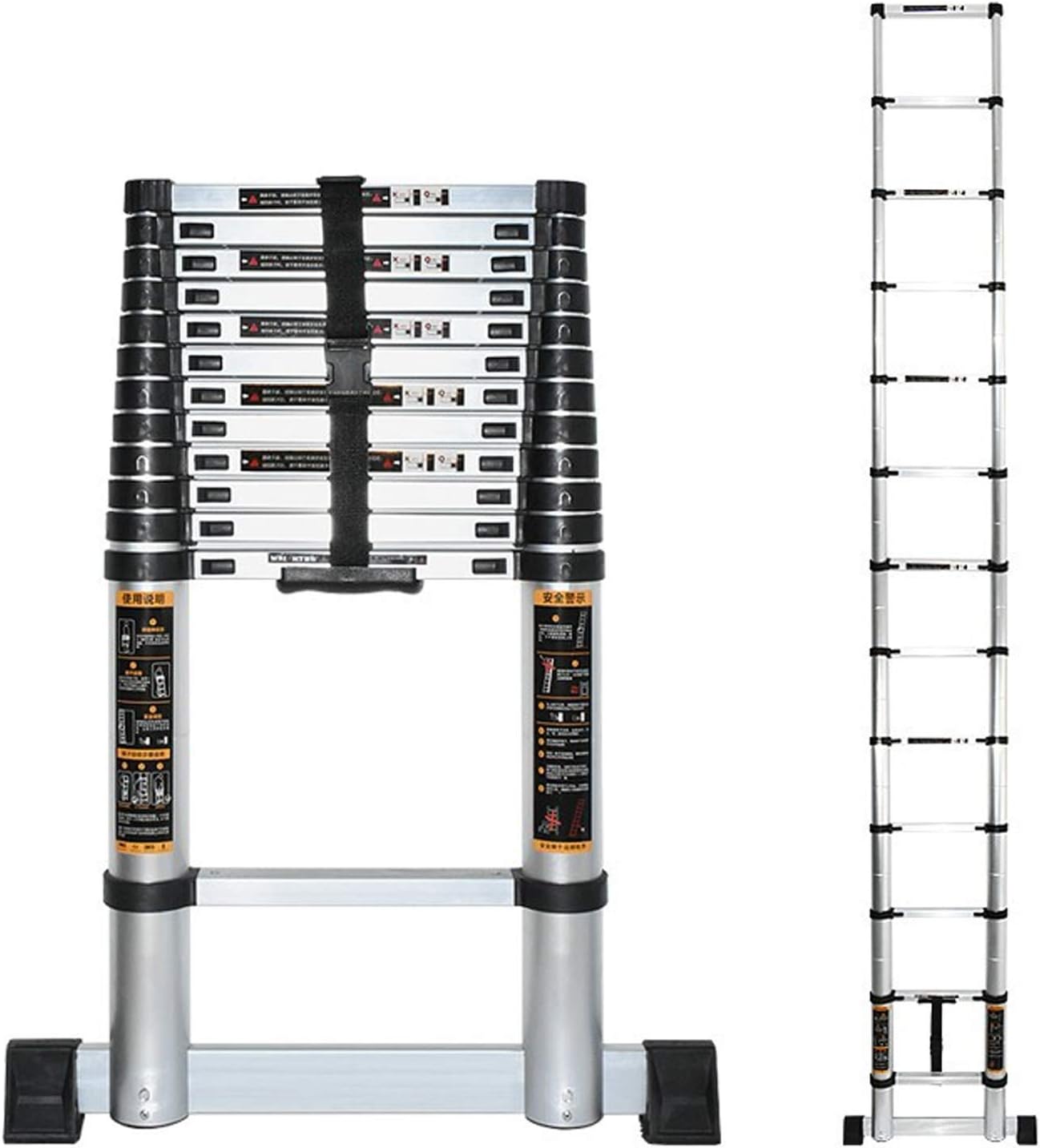 Ladders,Aluminum Telescoping Ladder, One-Button Adjustable Ladder ...