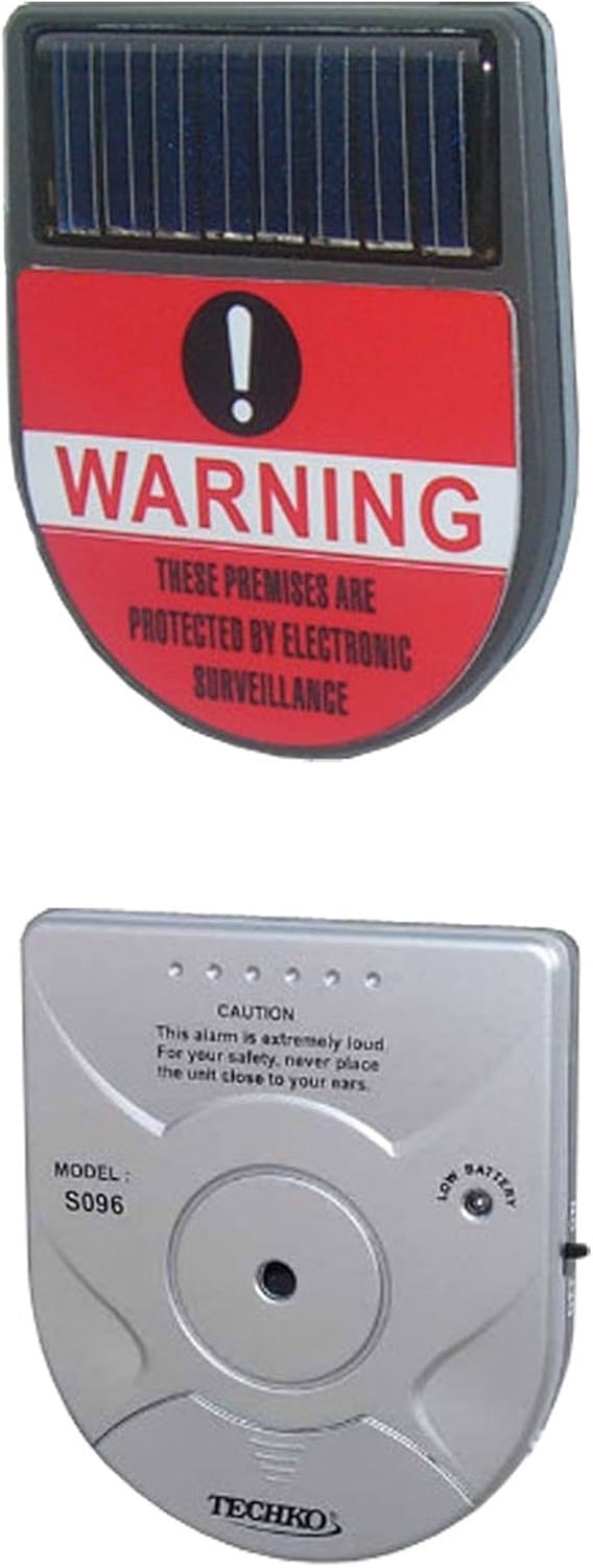 Amazon.com: Techko S096 Indoor Vibration Sensor Alarm, Solar Powered ...