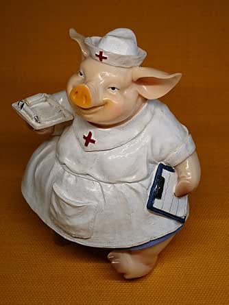 Amazon.co.jp: doll pig statue object figurine interior craft art : Home ...
