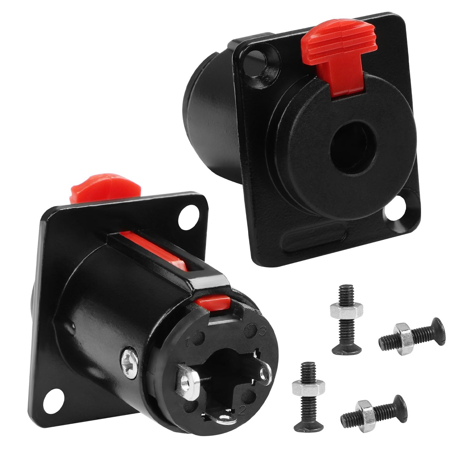 Amazon.com: QIANRENON Locking 6.35mm Panel Mount Solder Adapter Lock ...