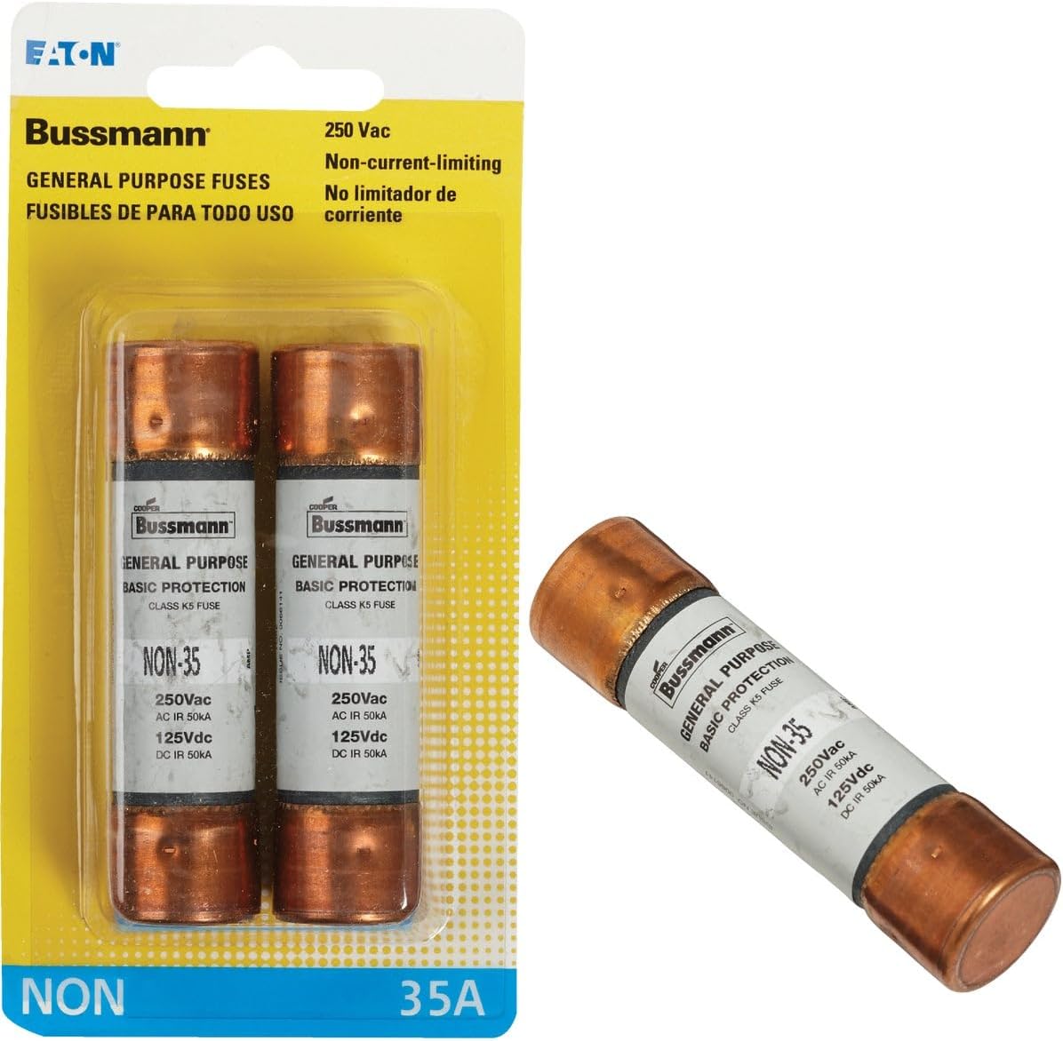 Bussmann BP/NON-35 35 Amp One-Time Cartridge Fuse Non-Current Limiting ...