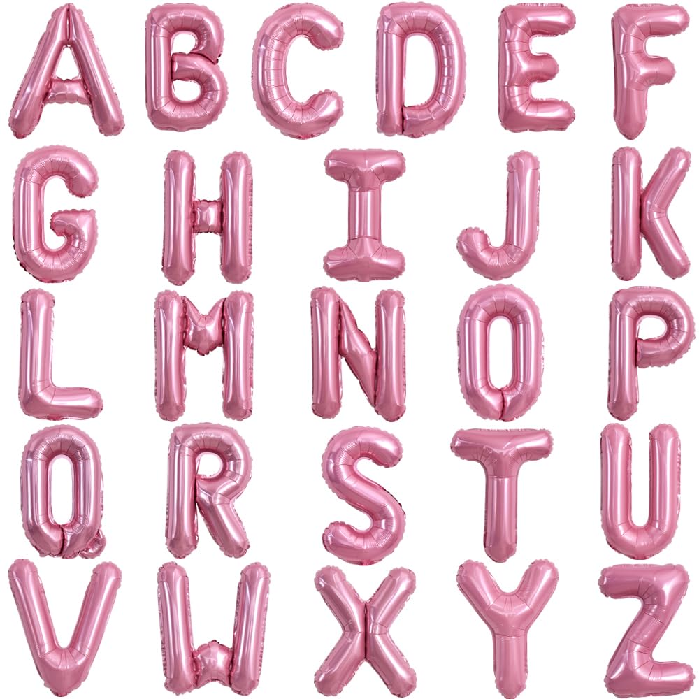 Snapklik.com : 52 Pieces 16 Inch Light Pink Letter A-Z Balloons,Custom ...