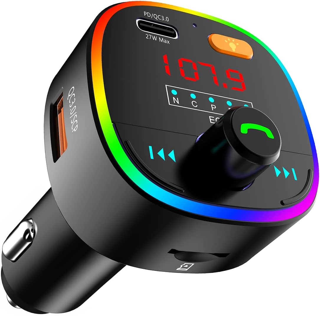 eppfun Bluetooth Car Adapter, FM Bluetooth Transmitter Car Radio, Hands ...