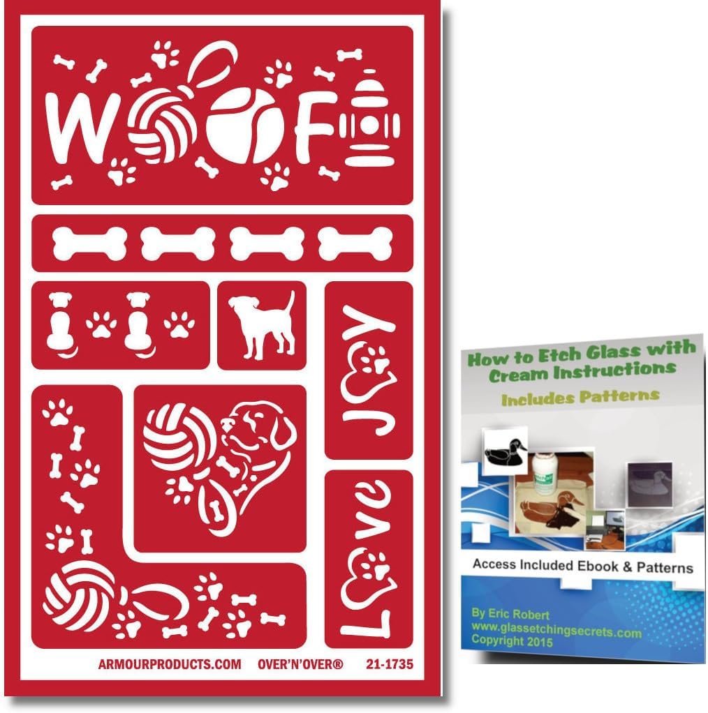 Amazon.com: Dog Reusable Adhesive Vinyl Stencils: Pet Dogs with Paw ...