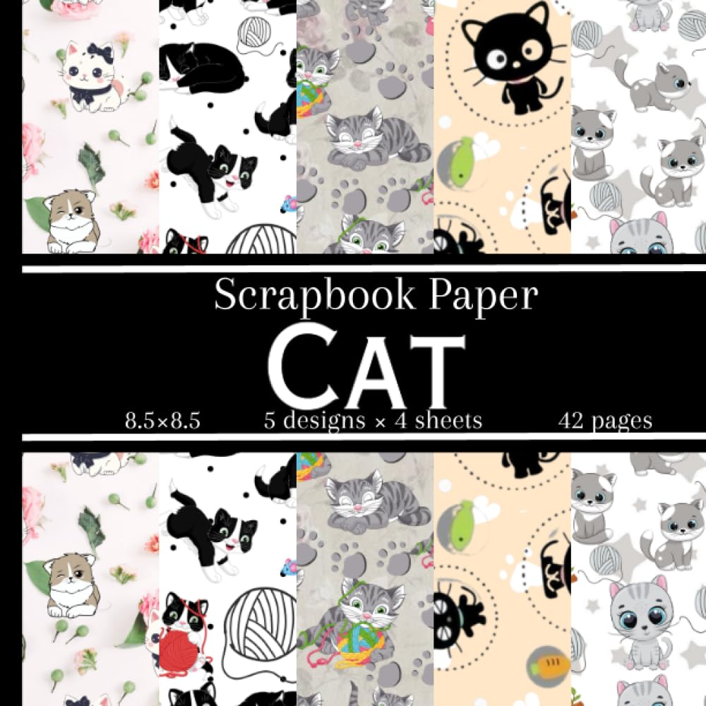 Cat Scrapbook Paper: Decorative Craft Paper Pad Party Supplies, Kitty ...